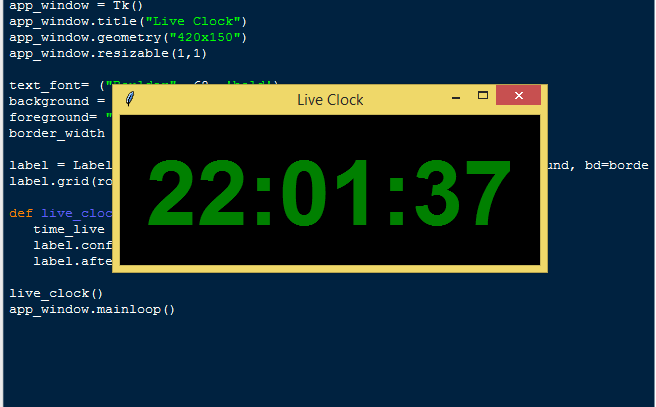 Simple Live Clock App Using Tkinter In Python Free Source Code Sourcecodester